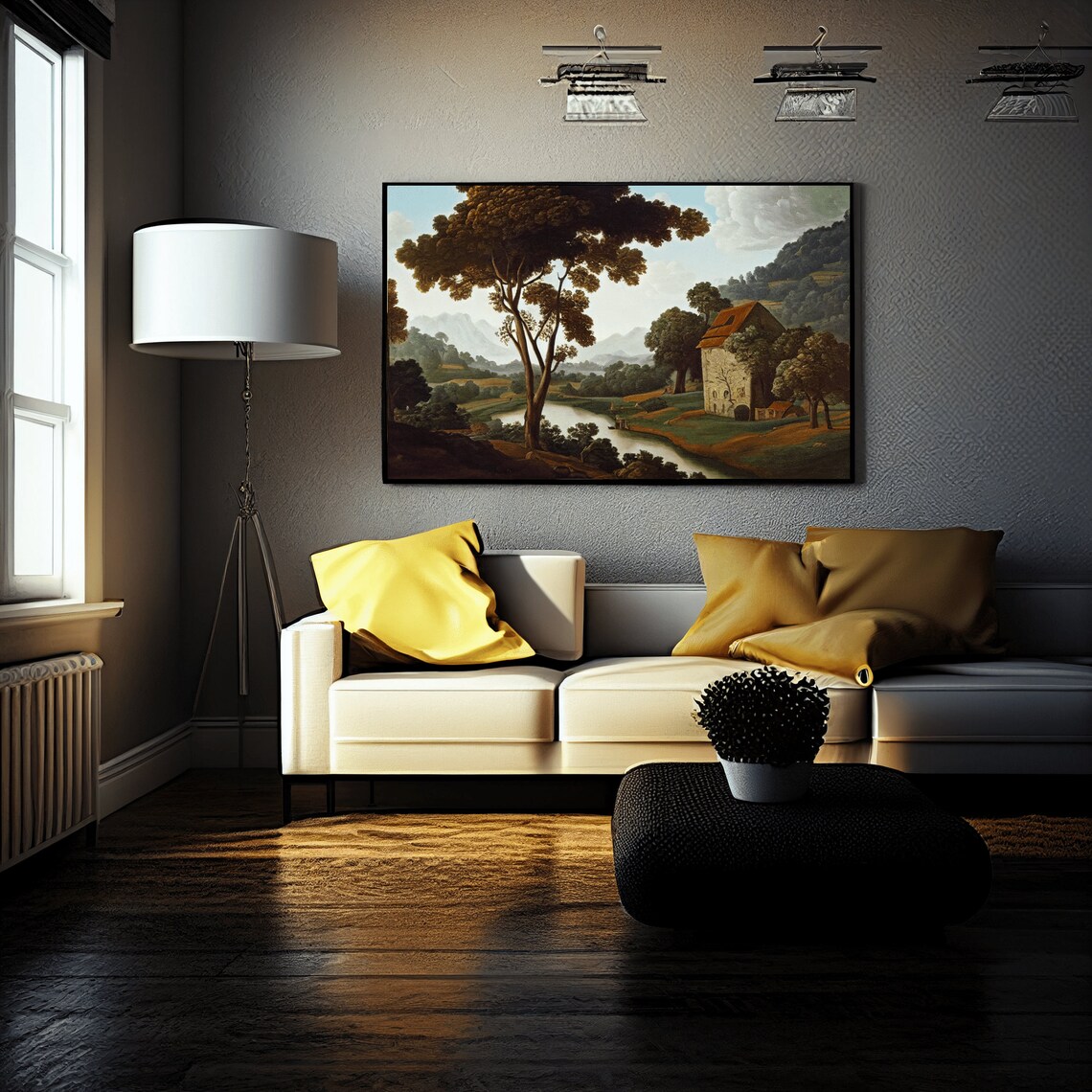 Neoclassical Landscape Oil Painting - High-res Downloadable PNG File ...