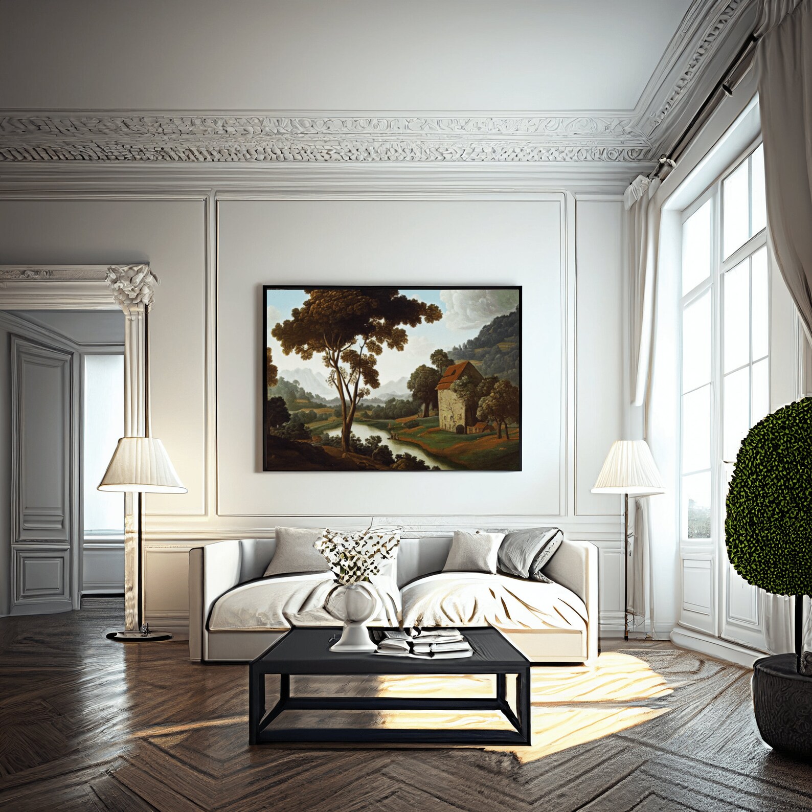Neoclassical Landscape Oil Painting - High-res Downloadable PNG File ...