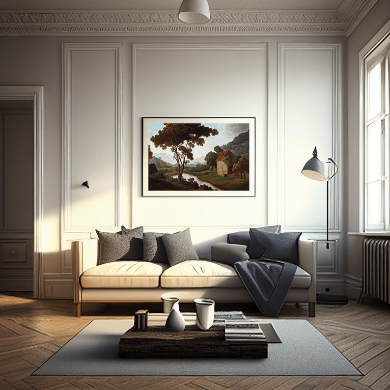 Neoclassical Landscape Oil Painting - High-res Downloadable PNG File ...