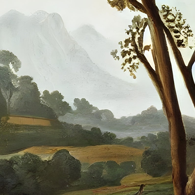 Neoclassical Landscape Oil Painting - High-res Downloadable PNG File ...