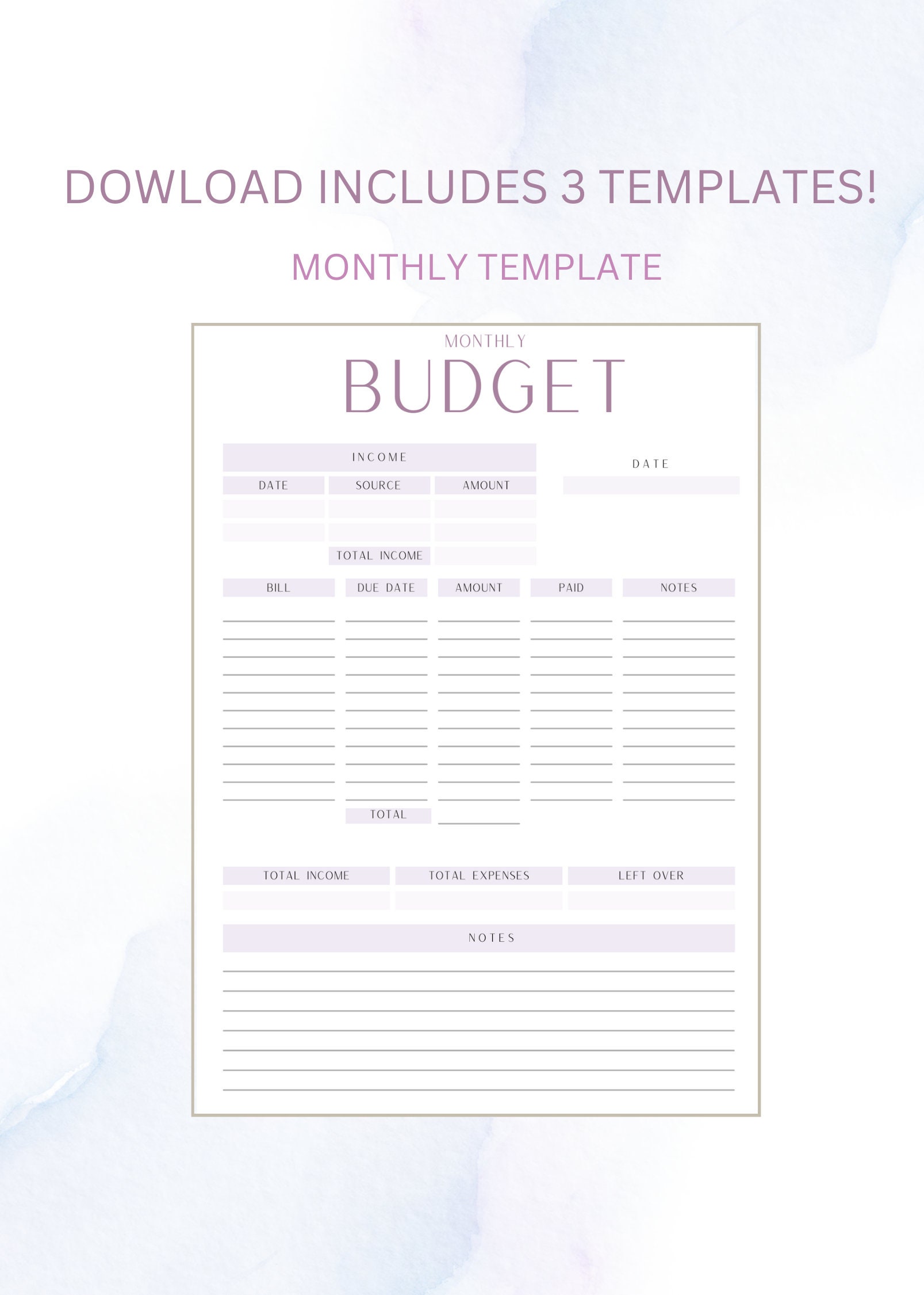 Editable and Printable Budget Planner weekly/bi-weekly/monthly ...