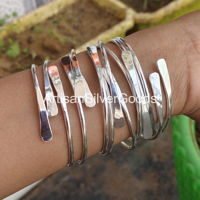 925 Silver Bangles Thick - Etsy