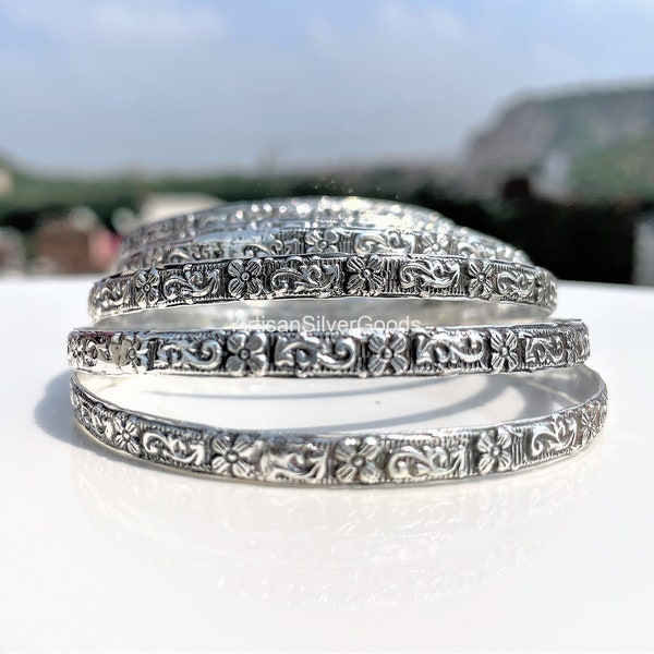 Sterling Silver Bangle Bracelet - Etsy