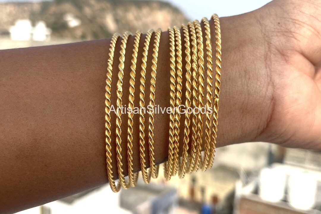 Set of 12 Twisted Gold Bangles 14k Gold Filled Bracelet Thin Gold Bangles Bracelet Bangle ...
