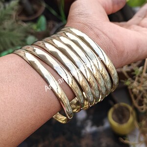 Plain Brass Bangle, 7 Day Bangles, Stackable Bangle Bracelets for Women ...