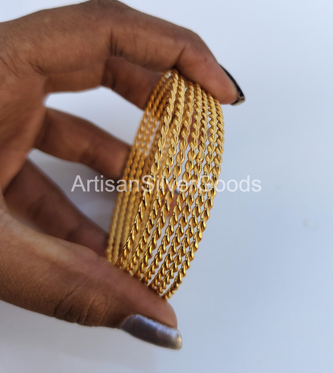 Gold Filled Bangles Stackable Bangle for Women Set of 7 Bangles, Twist ...