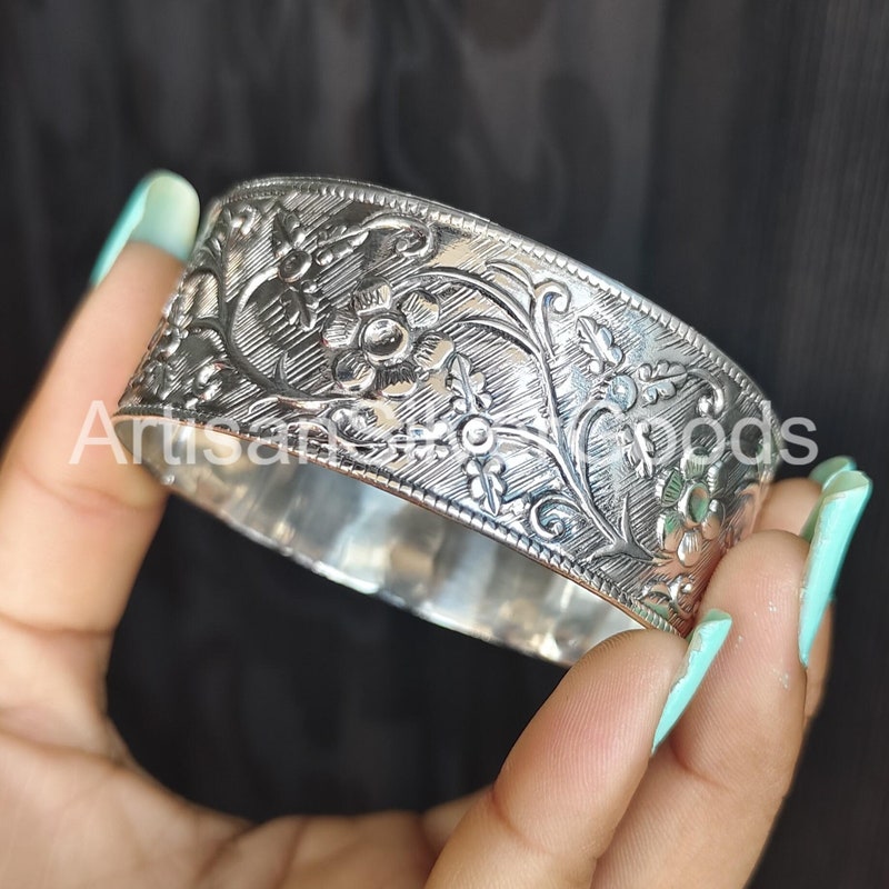 Wide Bangle Bracelet - Etsy