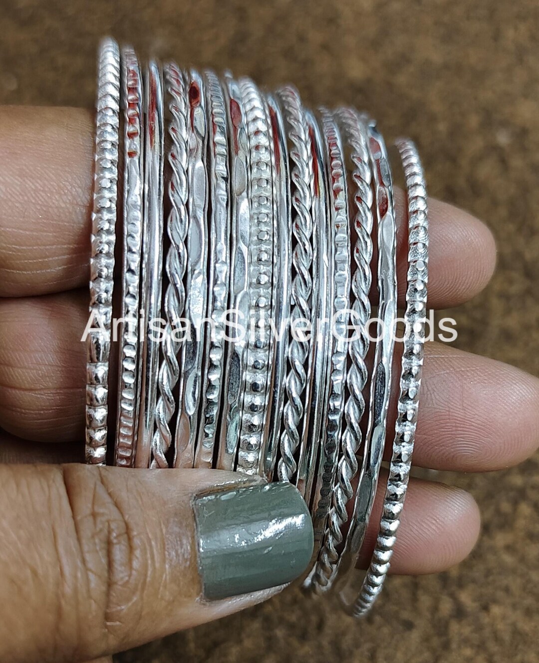 Stacking Bangle in Sterling Silver, Sterling Silver Bangle Set, Set of ...