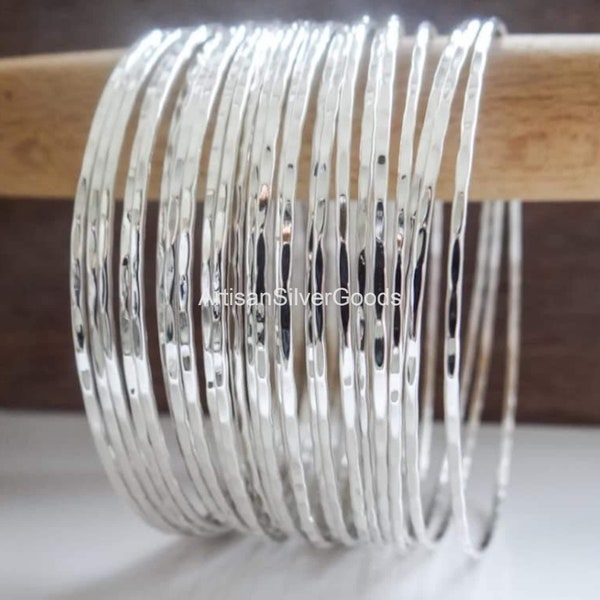 Sterling Silver Bangle Bracelet Set - Etsy
