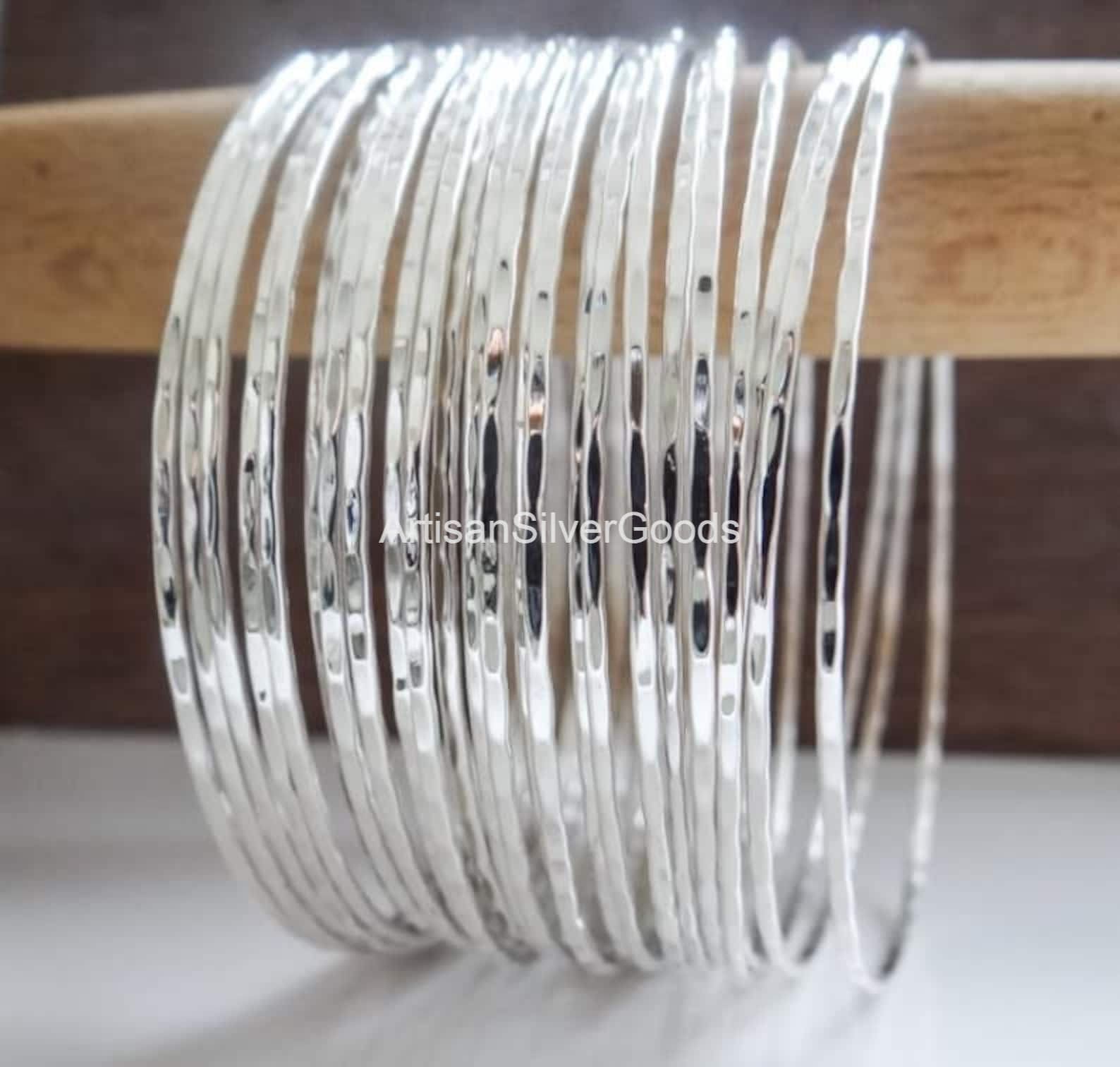 Stacking Bangle in Sterling Silver Sterling Silver Bangle - Etsy