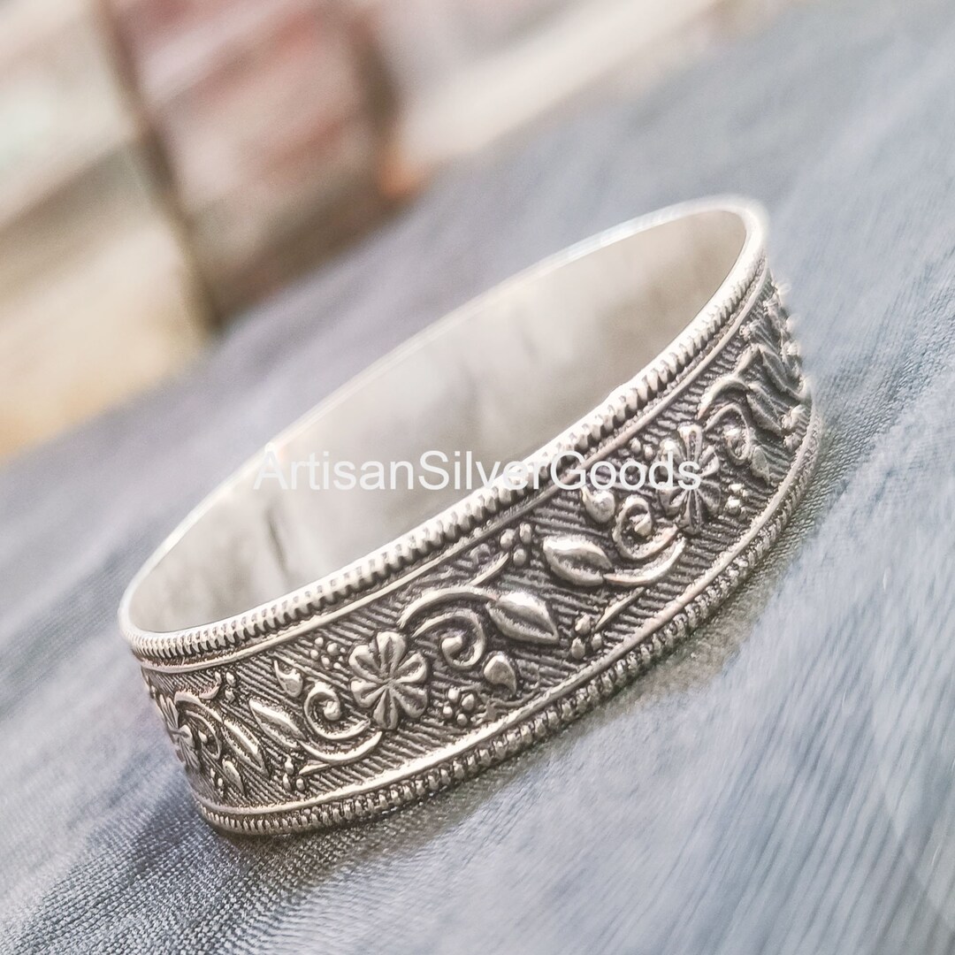 Stacking Bangle in Sterling Silver Sterling Silver Bangle Boho Stacking ...