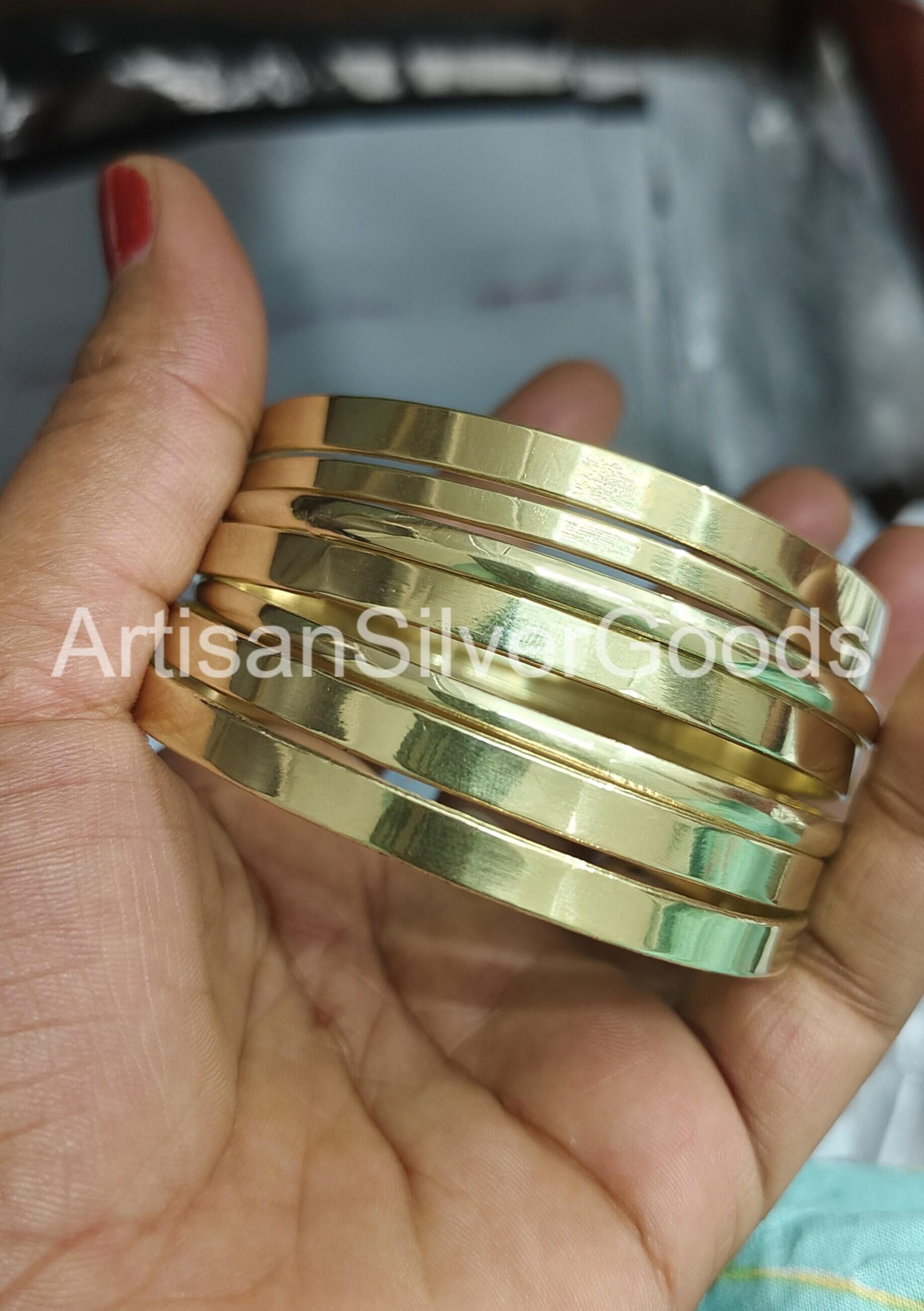 Plain Brass Bangle, 7 Day Bangles, Stackable Bangle Bracelets for Women ...