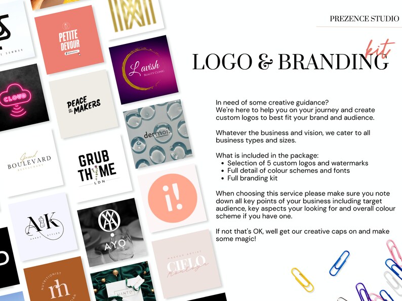 Custom Logo Designs Business Logos and Branding Creative PREZENCE ...