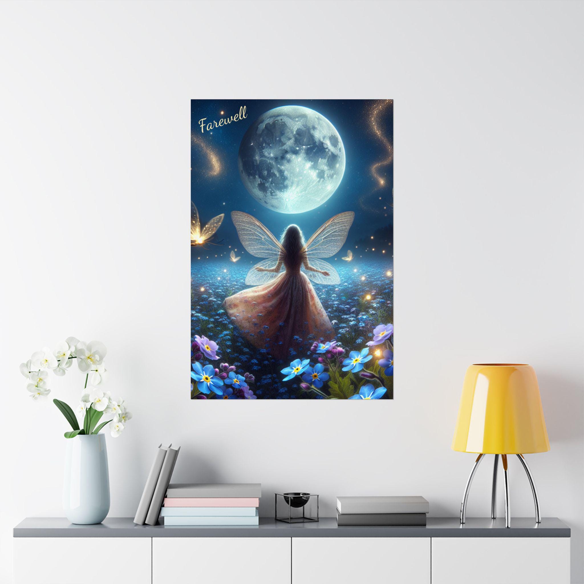 Vertical Posters, Beautiful Fairy Night Scene, Matte Farewell Wall Art ...