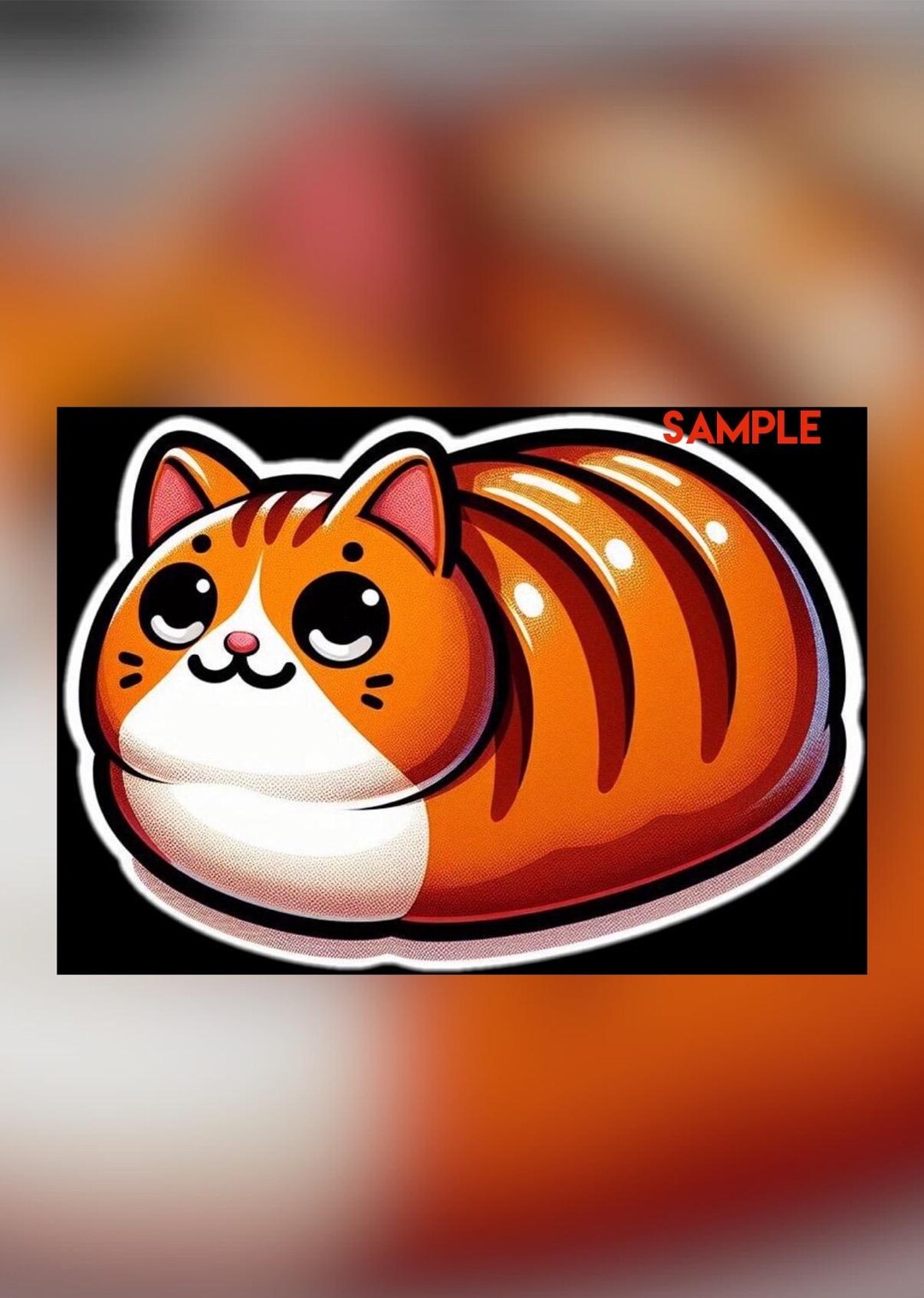Funny Cat Loaf Sticker Digital Print - Etsy