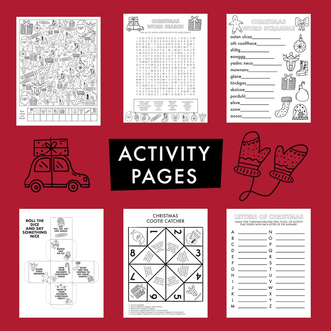 Christmas Printable Games Christmas Games Bundle Christmas Kids Games ...