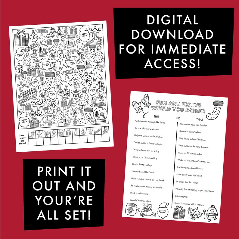 Christmas Printable Games Christmas Games Bundle Christmas Kids Games ...