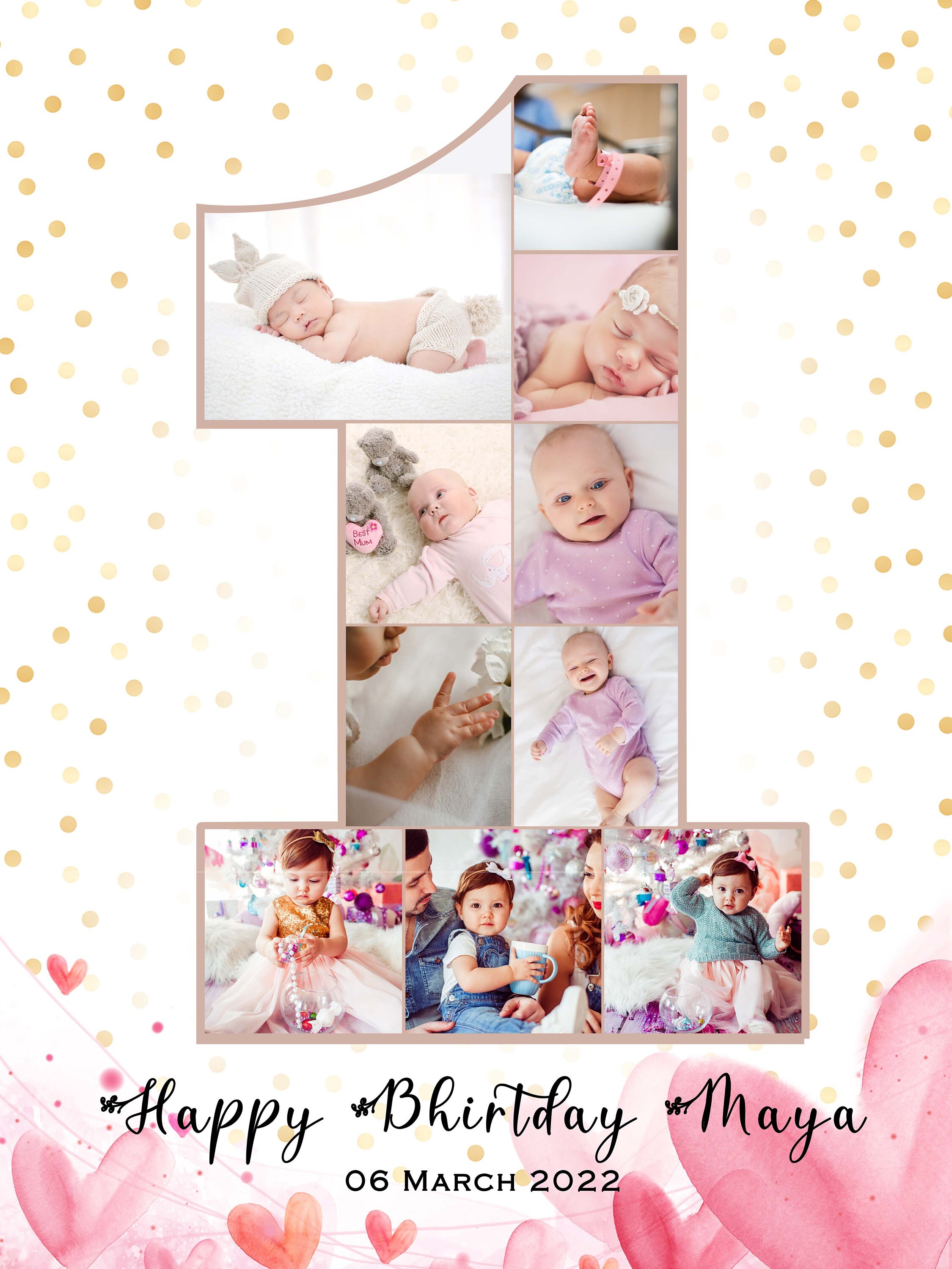 Baby's First Birthday Photos Collage Blanket Baby First - Etsy