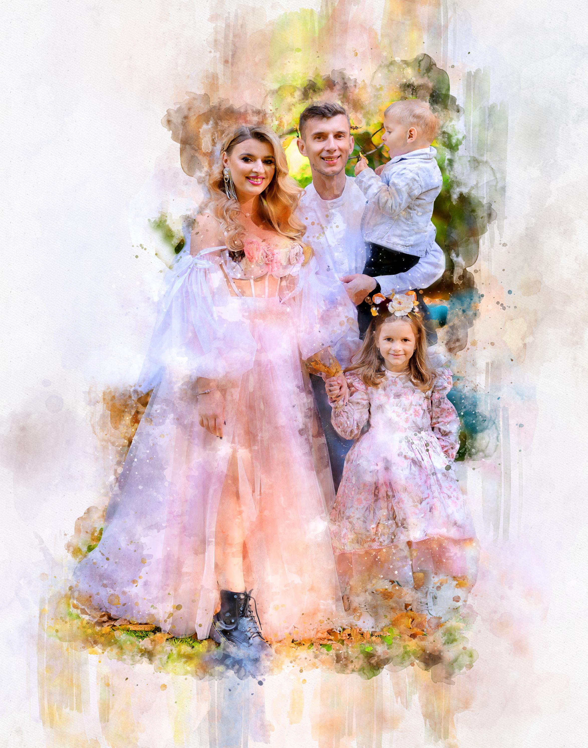 Custom Family Portrait Painting, Minimalist Family Painting, Custom ...