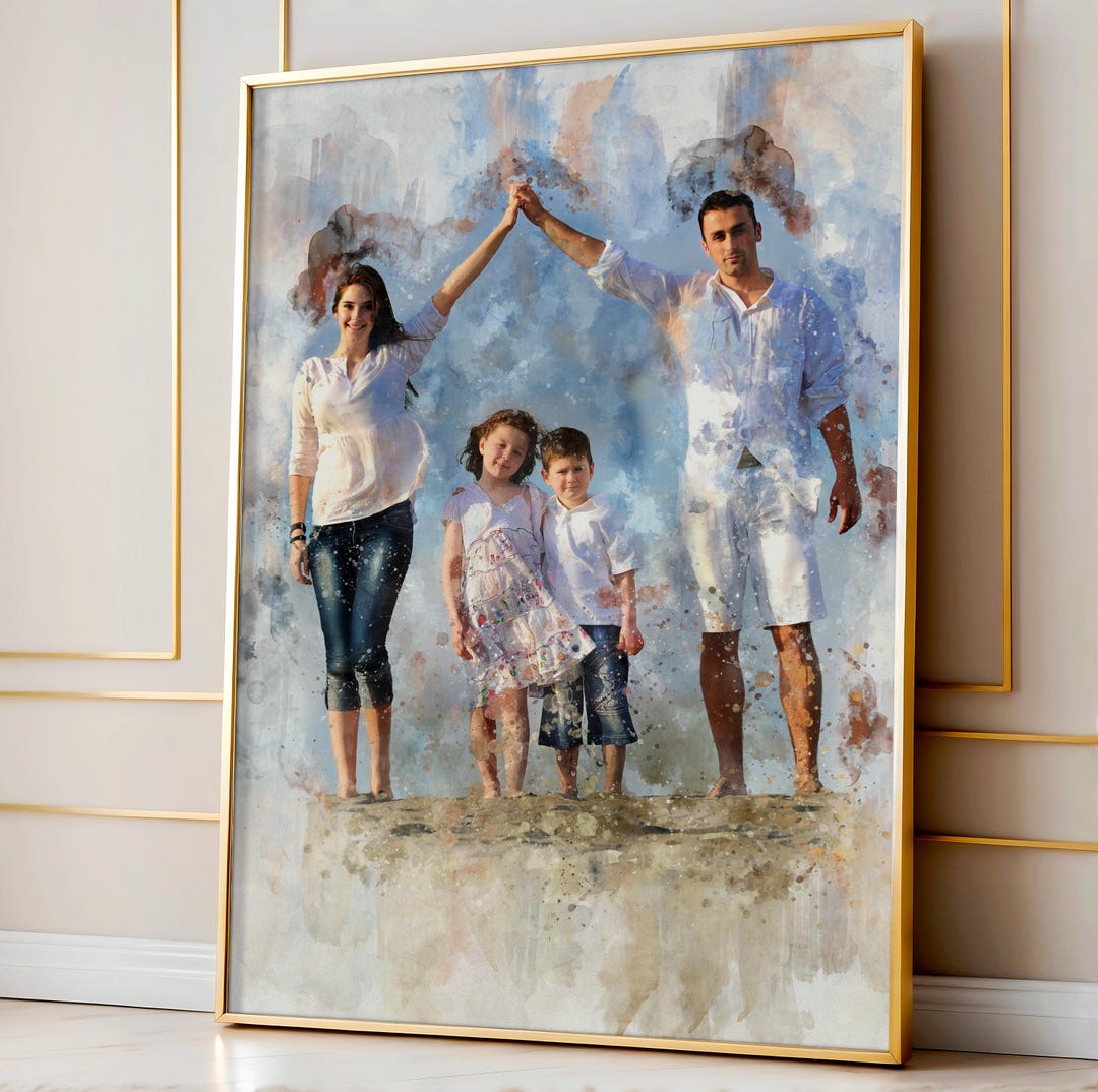 Custom Family Portrait Painting, Minimalist Family Painting, Custom ...