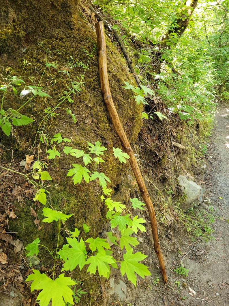 Hand Carved Wooden Staff - Etsy