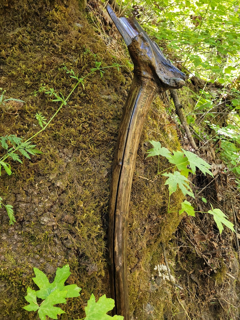 Hand Carved Wooden Staff - Etsy