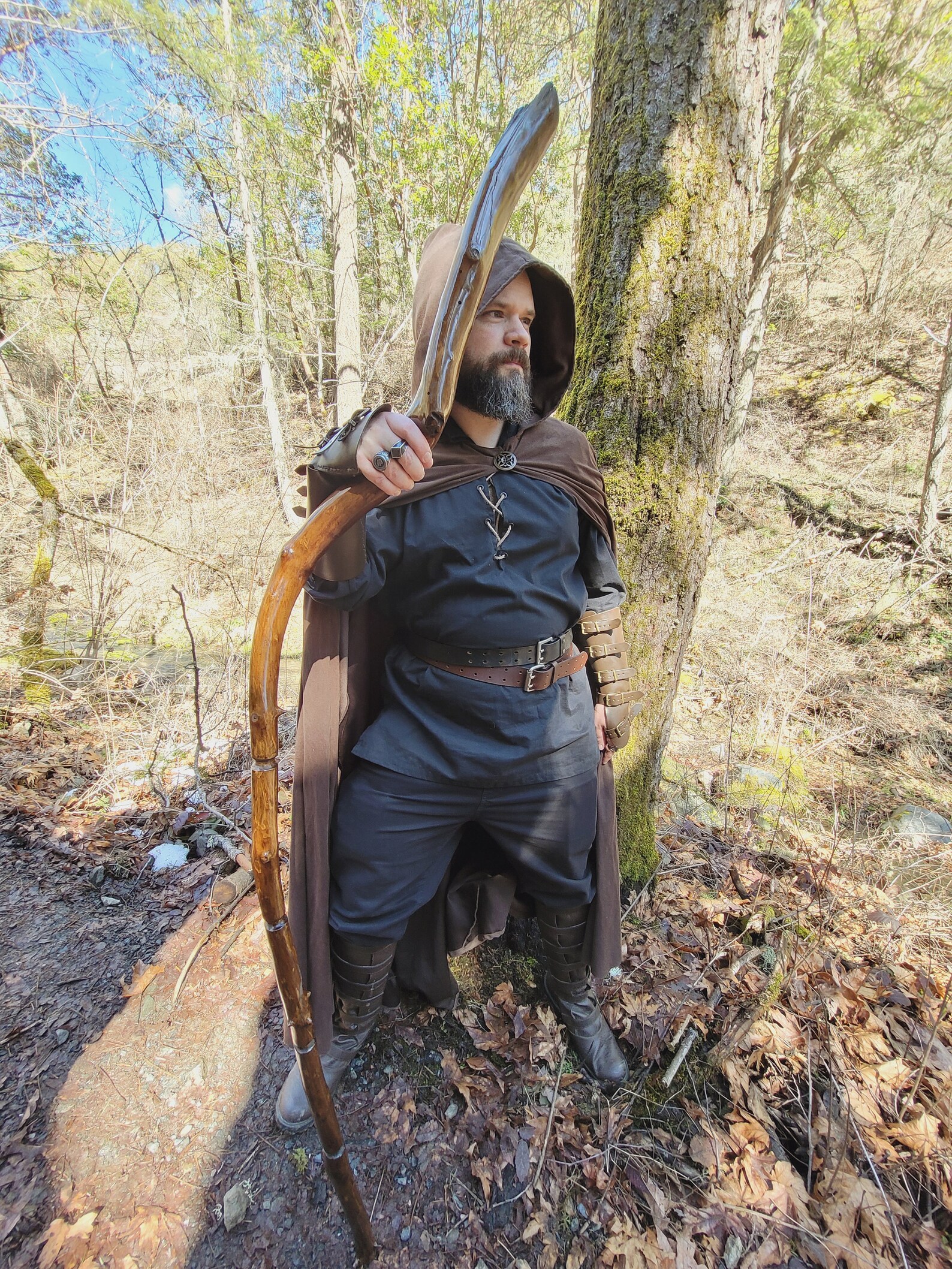 Hand Carved Wooden Staff - Etsy