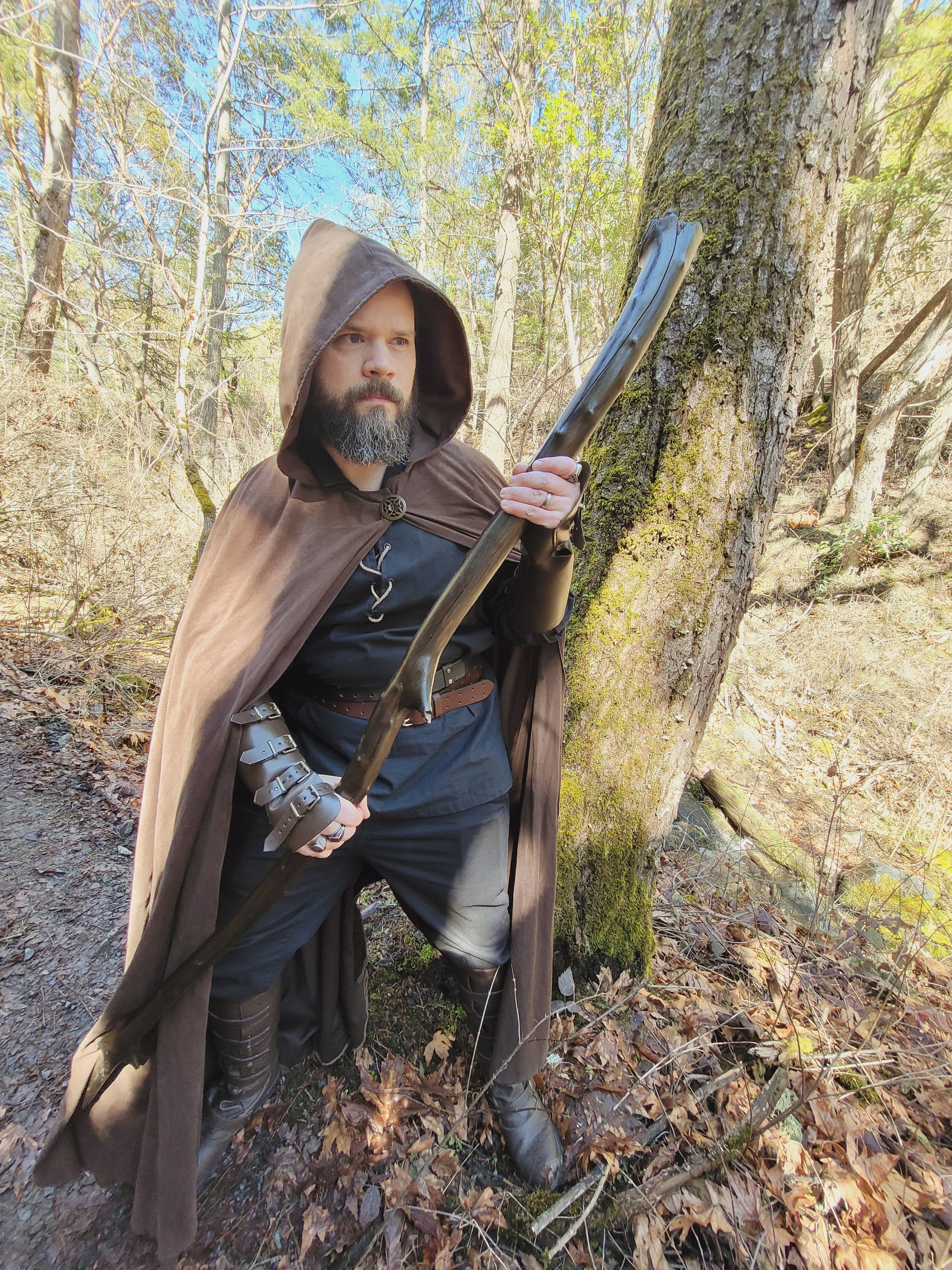 Hand Carved Wooden Staff - Etsy