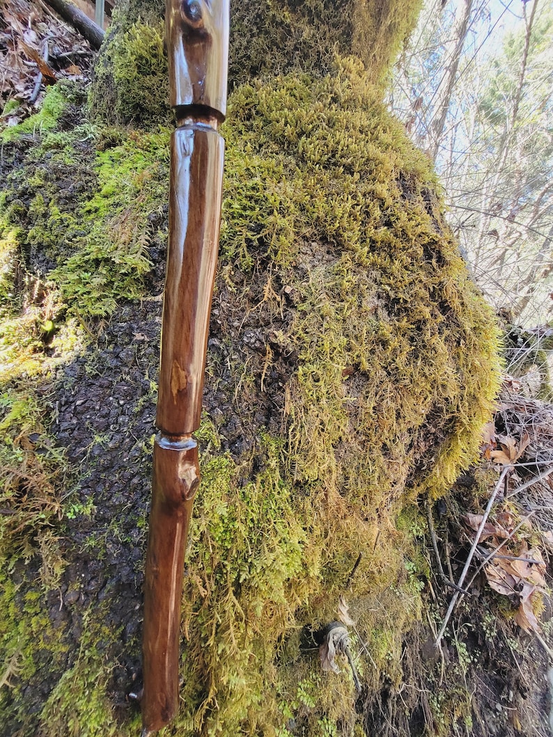 Hand Carved Wooden Staff - Etsy