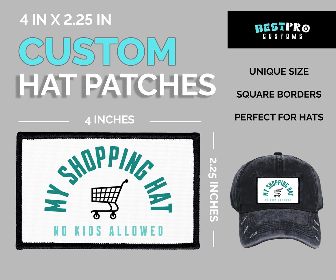 Custom Sublimation Hat Patch: Iron-on Polyester Patch (4x2.5") - Etsy