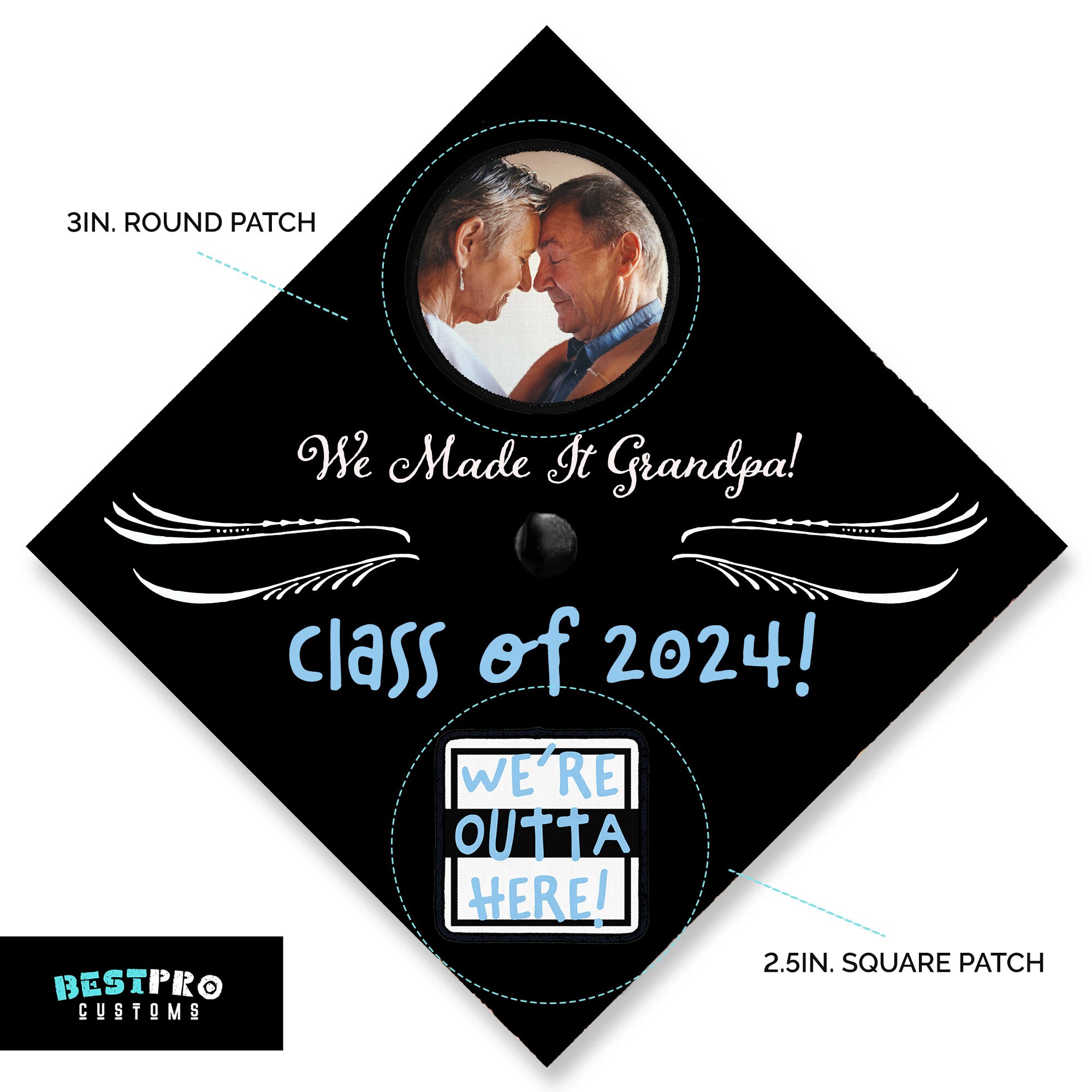 Custom Graduation Photo Patch: Iron-on Sublimation Polyester - Etsy