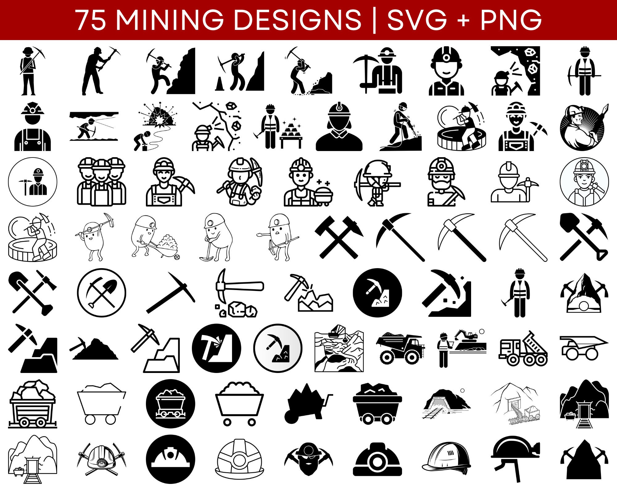 Bergbau SVG Bundle Bergbau PNG Bundle Bergbau Clipart - Etsy.de