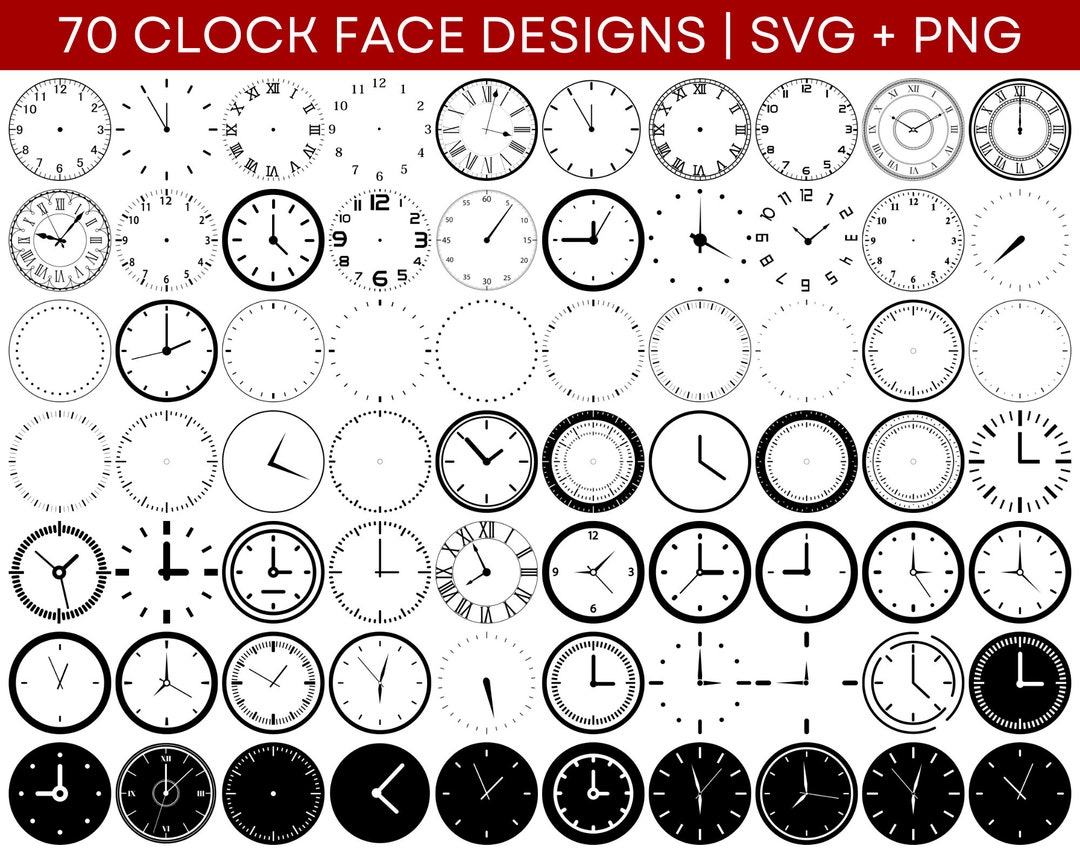 Buy Clock Face SVG Bundle Clock Face PNG Clock Face Clipart Online in ...