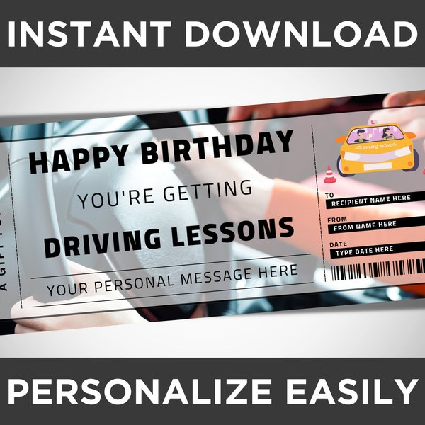 Driving Lesson Certificate Printable - Etsy