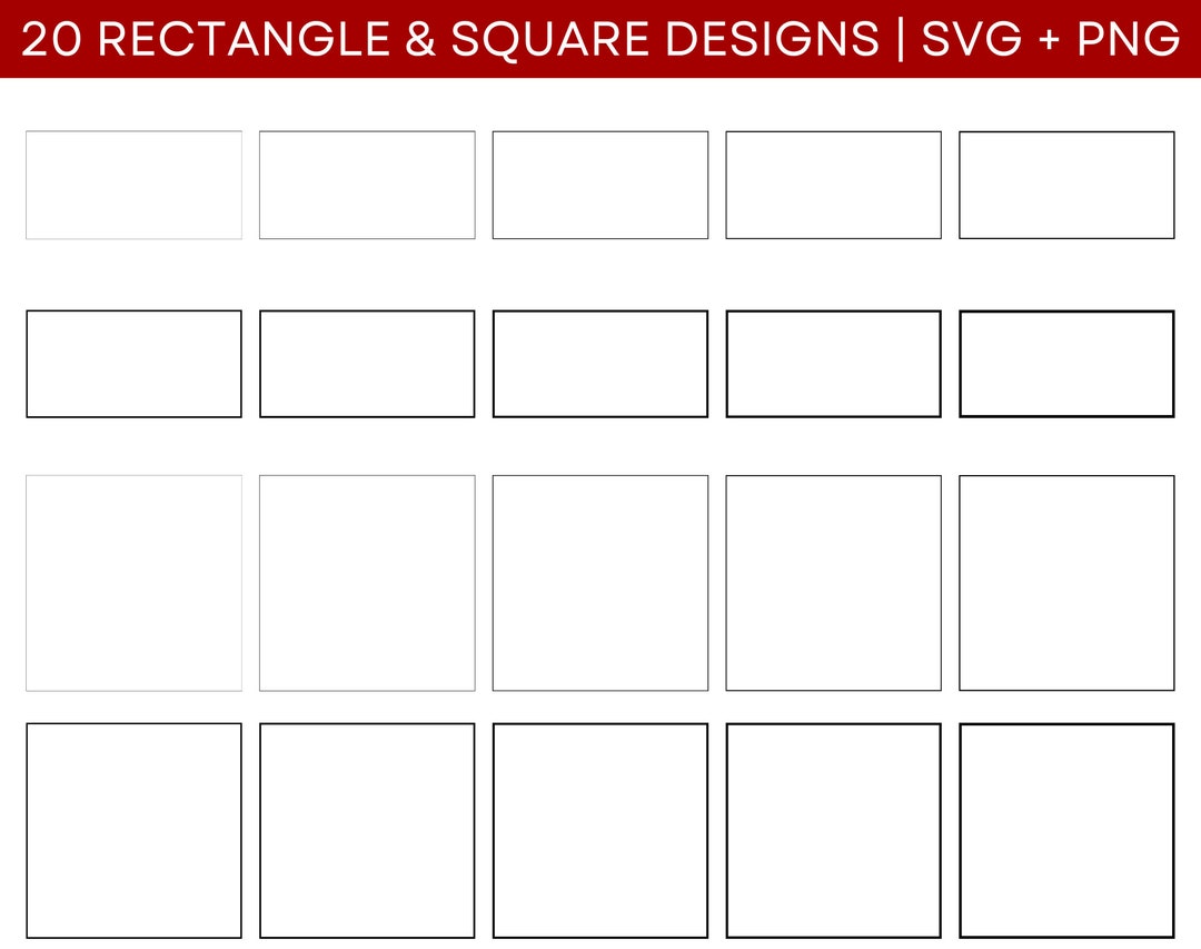 Rectángulo SVG Paquete Rectángulo PNG Paquete Rectángulo - Etsy México