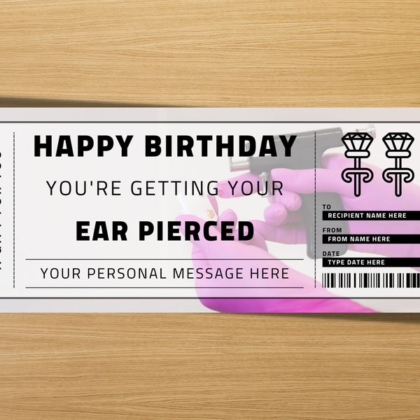 Ear Pierced Voucher - Etsy