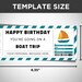 Printable Birthday Boat Trip Ticket Voucher Template Surprise - Etsy