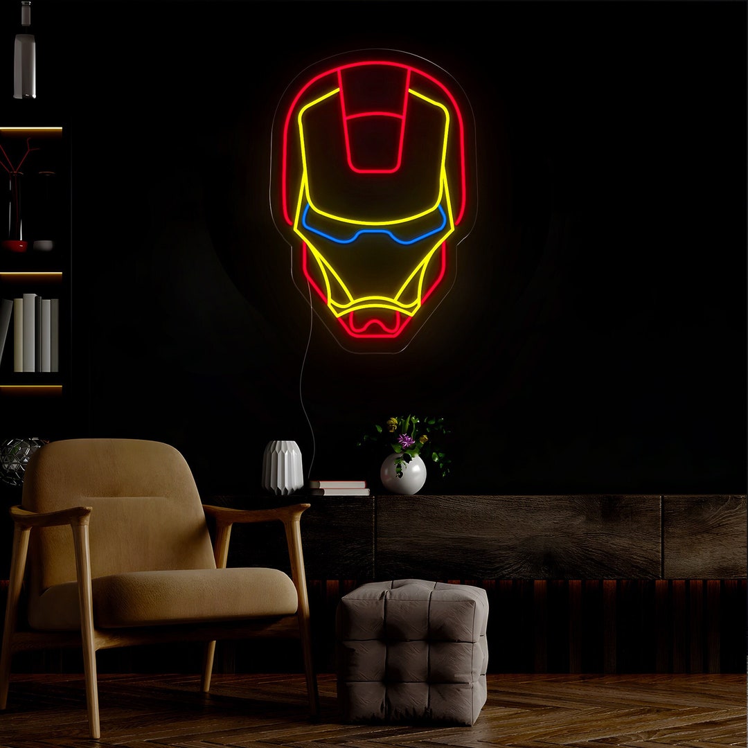 Iron Man Neon Sign Iron Man LED Wall Decoration Neon Lights - Etsy