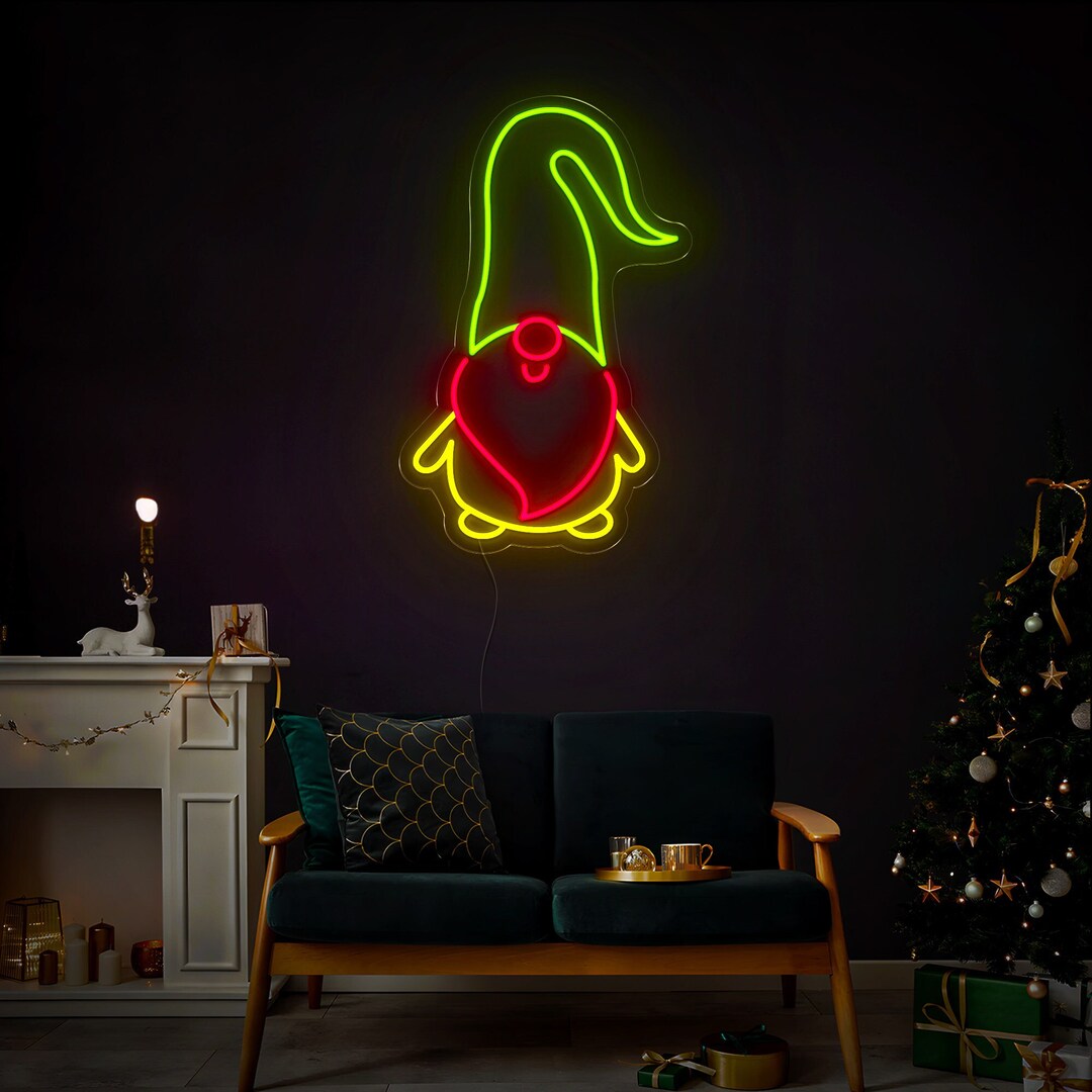 Scandinavian Gnomes Christmas Neon Sign Christmas Neon Sign - Etsy