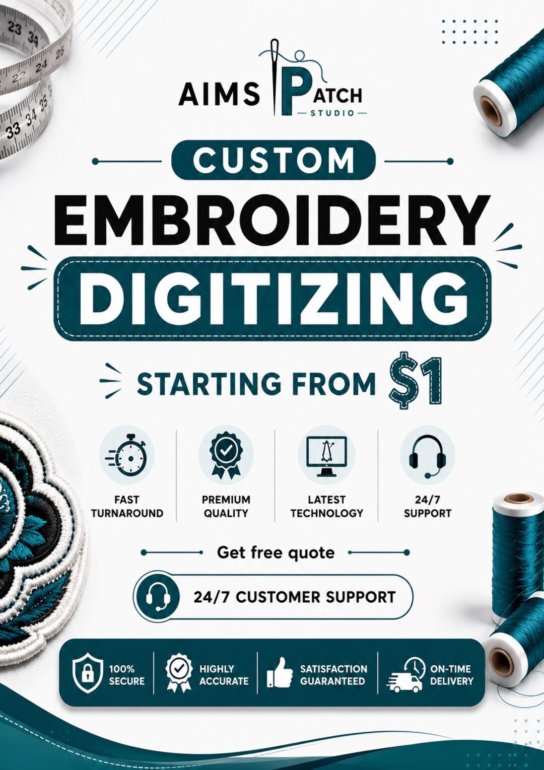 Custom Embroidered Patches | Logo Embroidery | Iron On, Velcro, Sew On ...