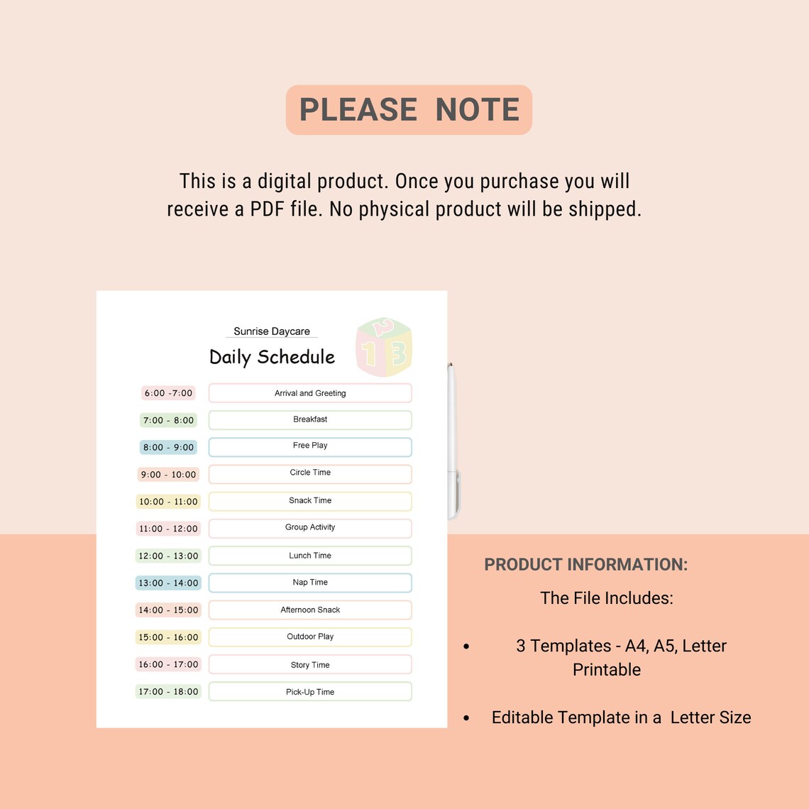 EDITABLE Daycare Planner, Daily Schedule, Daycare Routine, Home Daycare ...
