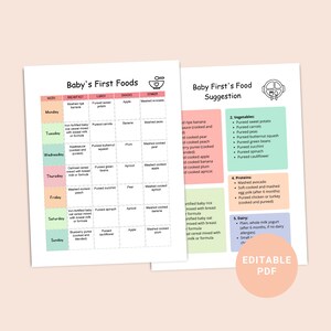 Editable Baby Food Weekly Meal Planner (printable PDF) - Etsy UK