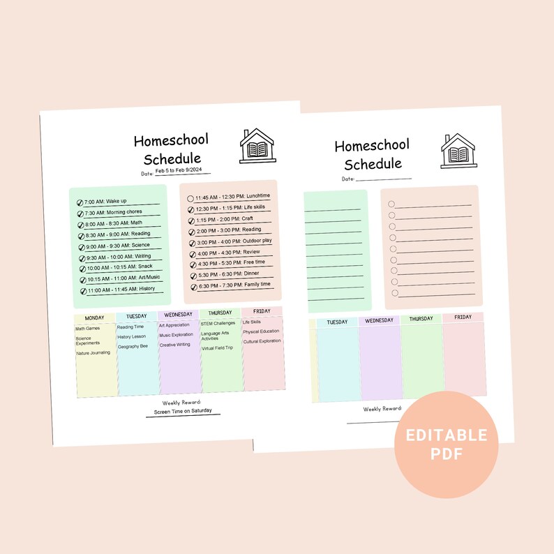 EDITABLE Homeschool Planner, Printable Daily Schedule, Organize Your ...