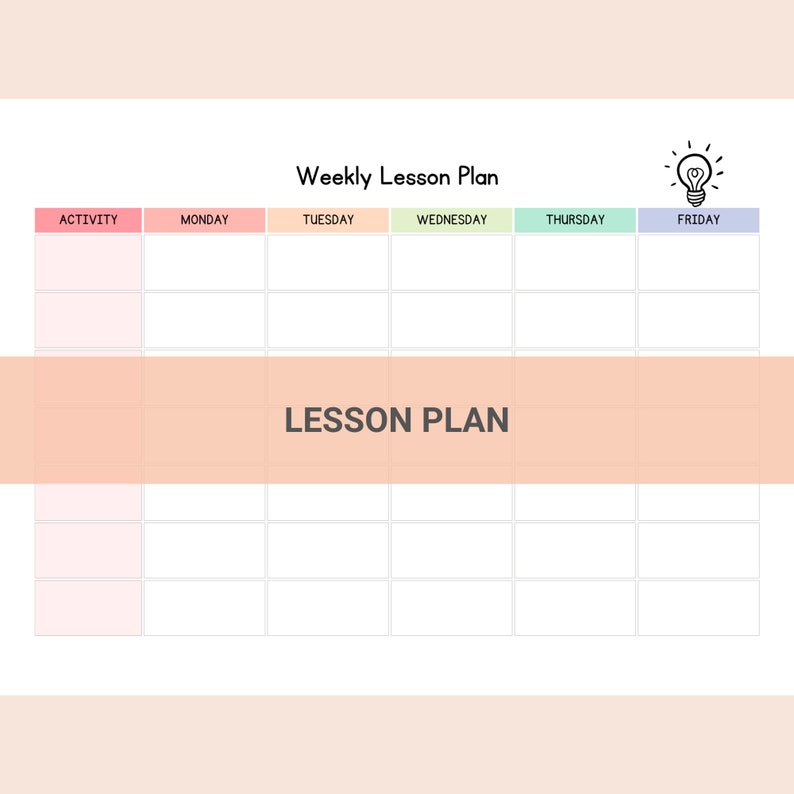 Editable Weekly Lesson Plan Template: Printable Teacher Planner (PDF ...