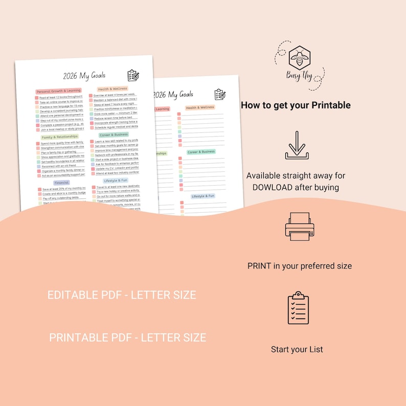 SMART Goal Setting Worksheet: Personal Development Planner (US Letter ...