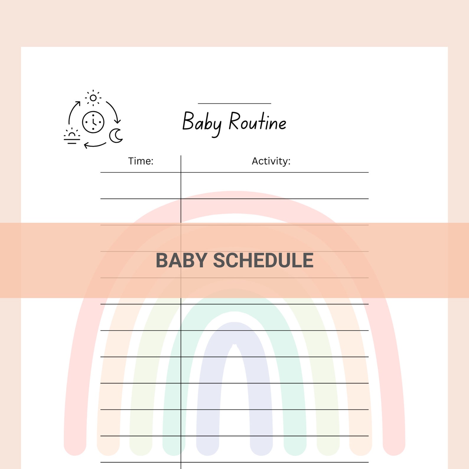 Editable Baby Schedule Template: Printable Infant Routine (PDF) - Etsy