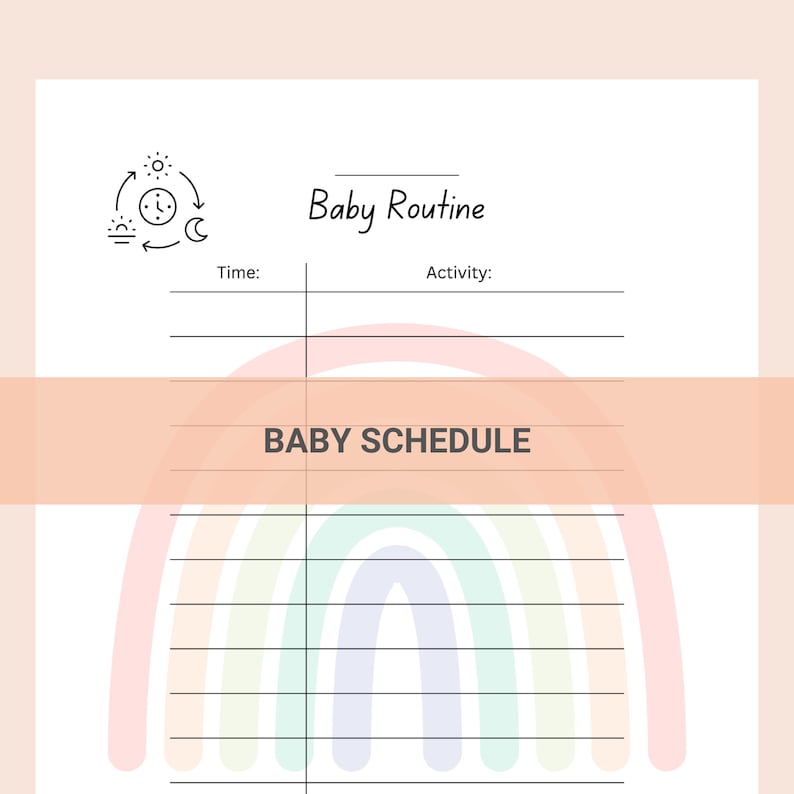 Editable Baby Schedule Template: Printable Infant Routine (PDF) - Etsy