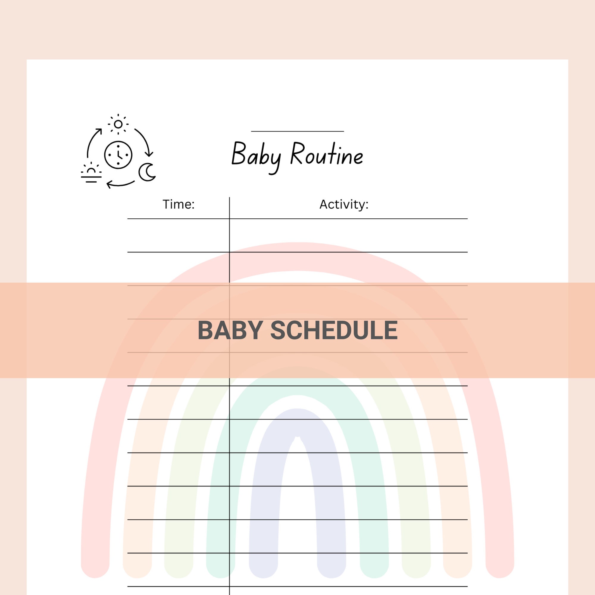 Editable Baby Schedule Template: Printable Infant Routine (PDF) - Etsy