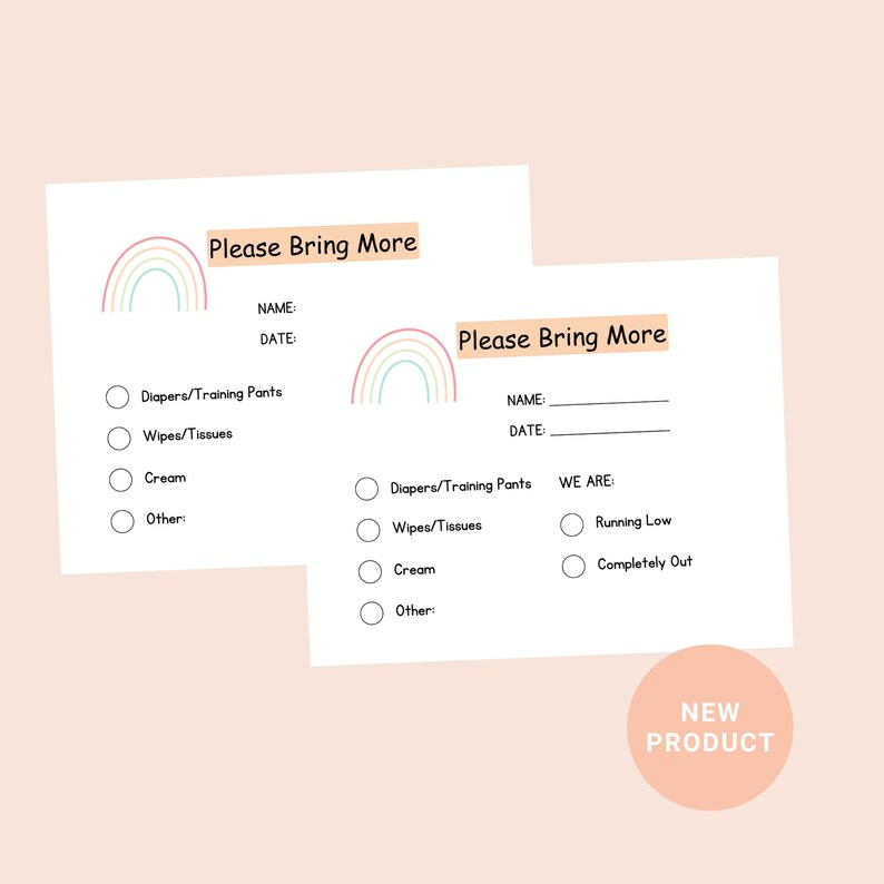 Printable Bring Note From Teacher to Parents for Daycare, Bring Note ...