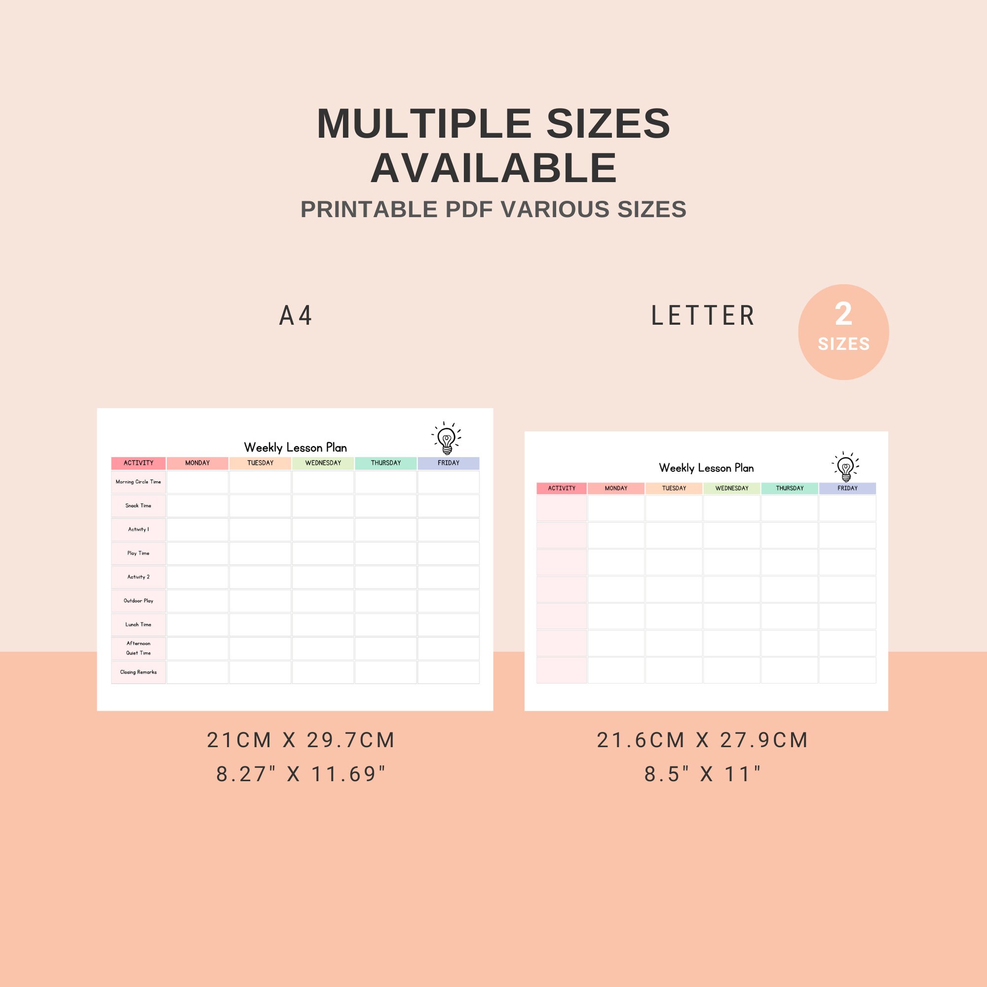 Editable Weekly Lesson Plan Template: Printable Teacher Planner (PDF ...